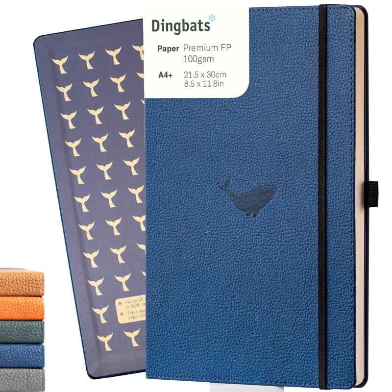 Dingbats Wildlife Extra Large a4 +（11.8 X 8.5)ノートブック – PUレザー、micro-perforated 100 gsmクリームページ、内側ポケットゴム留め、、ペンホルダー