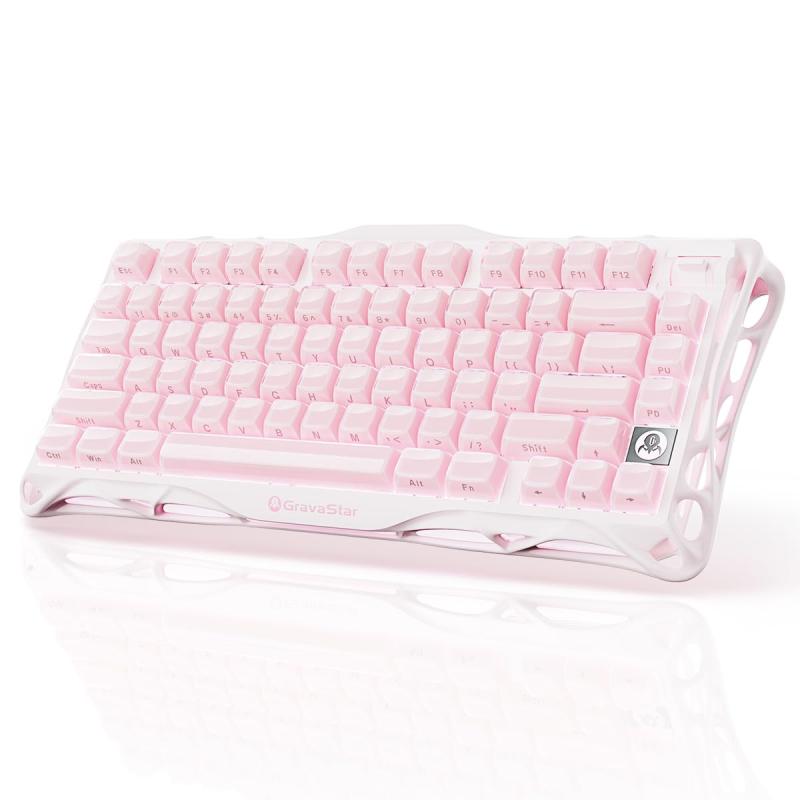 GravaStar Mercury K1 ゲーミングキーボード 無線 ワイヤレス 75%配列 テンキーレス ホットスワップ Bluetooth接続 ガスケット搭載 カスタマイズ RGBライト 文字側の刻印スタイル 高耐久アルミ製筐体 ✔️【...