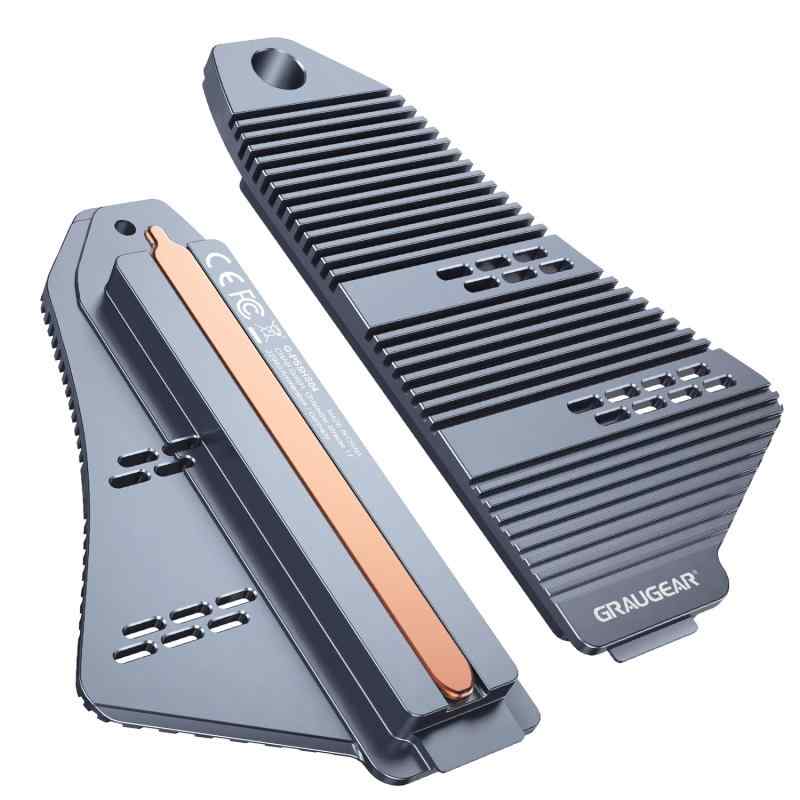 【PS5 Pro / PS5 Slim 対応】GRAUGEAR M.2 SSD用ヒートシンク ヒートパイプ一体型モデル 銅製ヒートパイプ＋アルミフィン搭載 高効率放熱設計 NVMe SSDアップグレード対応【PS5 NVMe SSDヒートシ...