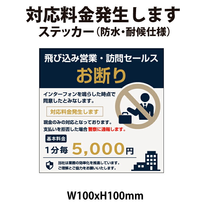 ※本品の金額表示は、悪質な勧誘や不要な訪問を抑止することを目的とした表示です。 本表示のみで料金請求や徴収が認められることを保証するものではありません。 予定外の対面対応を避けるための意思表示としてご活用ください。関連商品はこちら 飛び込み...