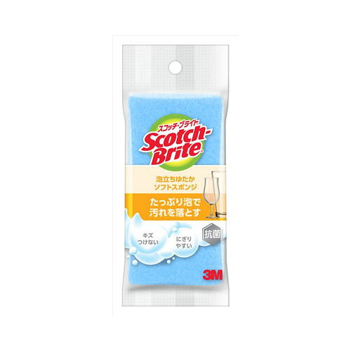 ●泡立てやすいやわらかさ。●キズをつけずに、油汚れもしっかりキャッチ。ブランド：スリーエムジャパン産地：区分：台所消耗品広告文責:創創株式会社　TEL:0368769219スリーエムジャパンスコッチブライト泡立ちゆたかスポンジブルー　　　　