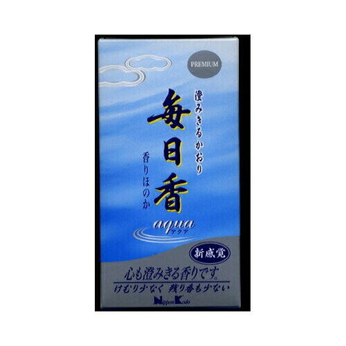 明治・大正・昭和・平成の4つの時代を通して、日本中の家庭で使われている「毎日香」。日本を代表するお線香の代名詞として、海外でもNo．1ブランドです。自然の中の澄み切った「水」をイメージした香り。ブランド：日本香堂産地：日本区分：薫香剤広告文...