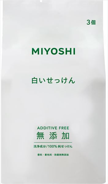 容量：3P泡もちが良く溶け崩れしにくい石けんにリニューアル。個包装は、脱酸素剤を練り込んだフィルムに変更。泡もちUP、溶け崩れしにくい。鮮度を保つ新フィルムJANCODE：4537130102459ブランド：ミヨシ石鹸産地：日本区分：スキン...