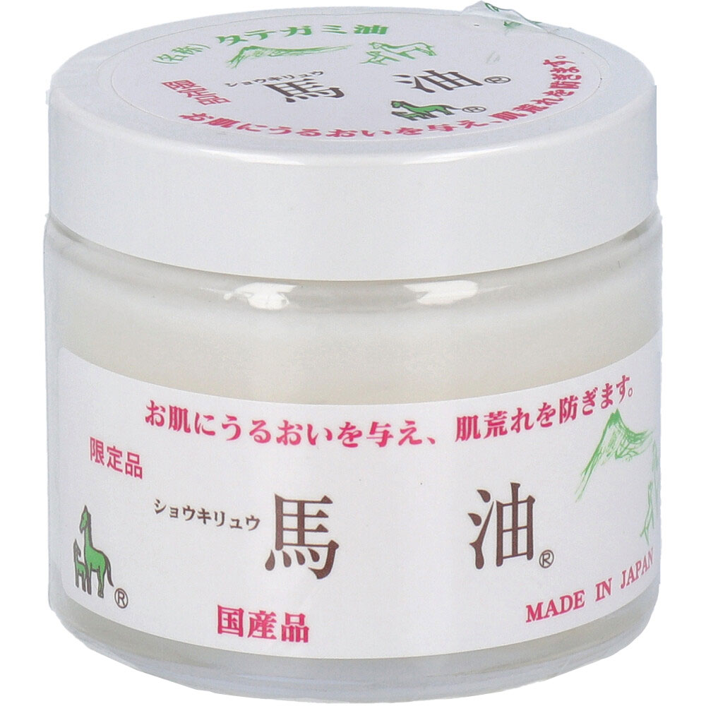 お肌にうるおを与え、肌荒れを防ぎます。 ・国産品。 個装サイズ：60X55X60mm 個装重量：約200g 内容量：80mL 製造国：日本 【化粧品】 販売名：ショウキリュウ馬油 タテガミ 【成分】 馬油、トコフェロール(天然ビタミンE) ...