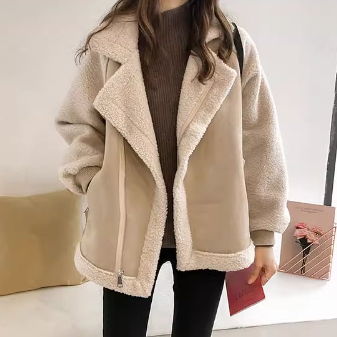 暖かくておしゃれな冬のアウターワイドなシルエットデザインが特徴でふわふわしたボア素材が寒い季節にぴったりです色展開 アプリコット カーキサイズ M L XL 2XL 3XL 4XLサイズ(cm)M /着丈 64 /胸囲 104L /着丈 6...