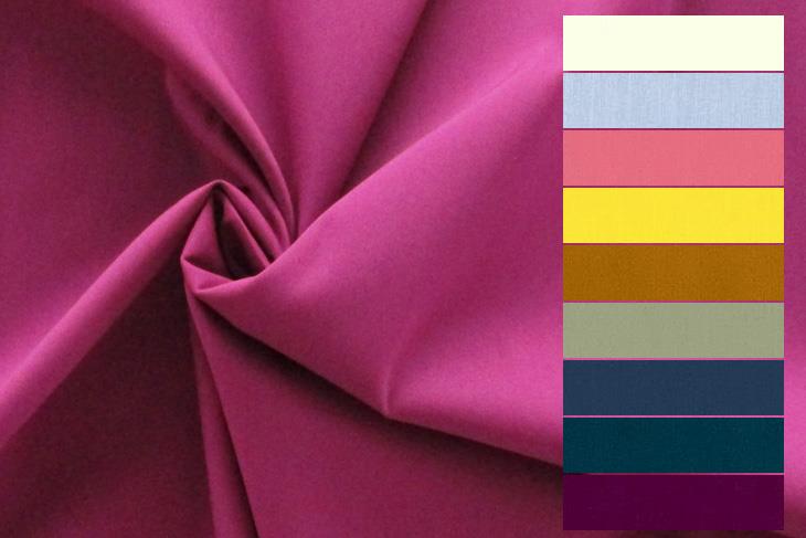 タテ糸にコットン、ヨコ糸にナイロンコアスパンヤーンをつかったストレッチ素材。 高密度にすることで適度なハリのある質感です。 さらに減量加工で薄くソフトな風合いに仕上げました。 シャツやブラウスに適した素材です。 【スペック】混率：コットン6...