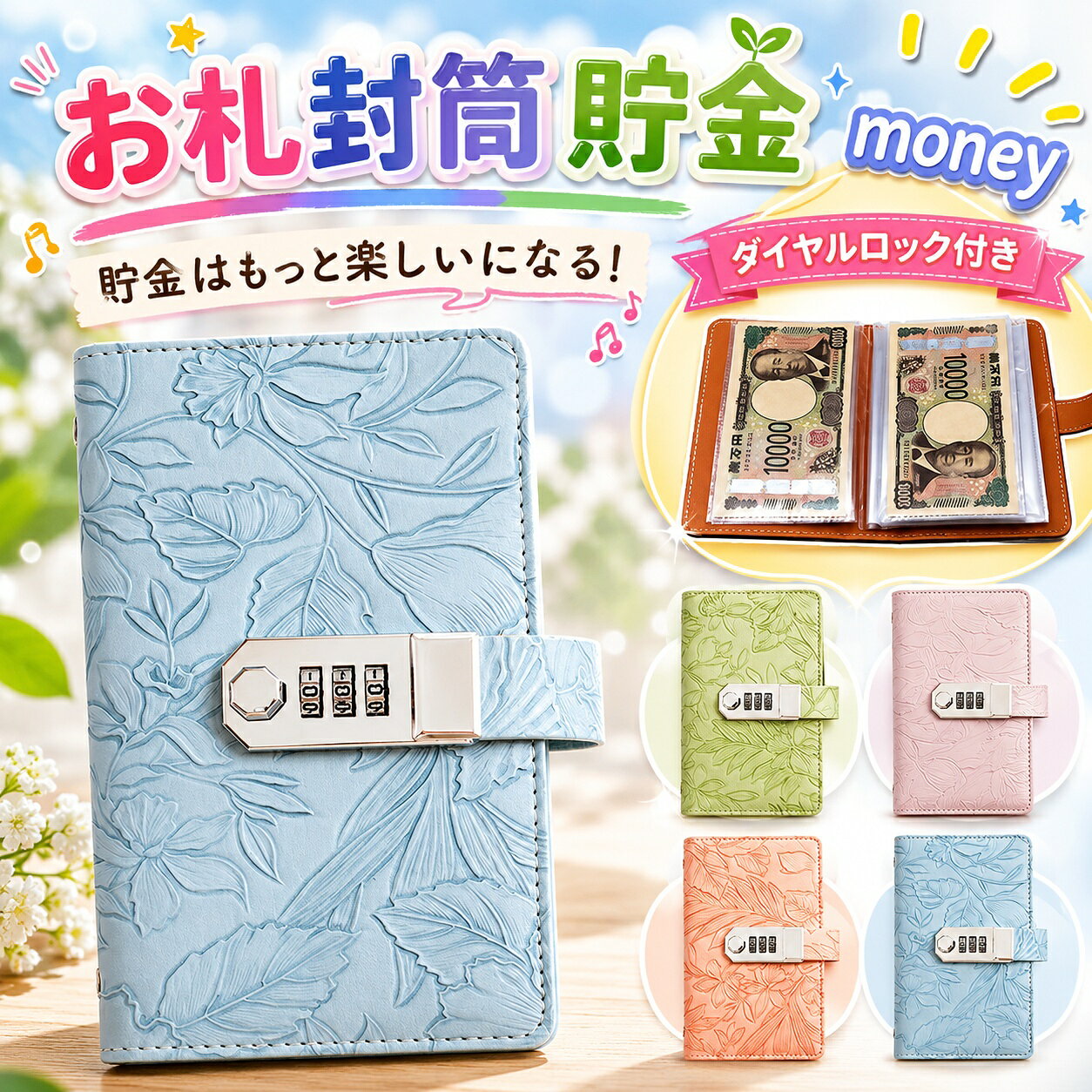 商品情報商品名お札封筒貯金商品説明お札封筒貯金は、貯金を楽しく効率的に行うためのスタイリッシュなアイテムです。ダイヤルロック付きで、最大100枚のお札を安全に収納可能。プリント柄が施されたデザインは、インテリアとしても魅力的です。お札を折ら...