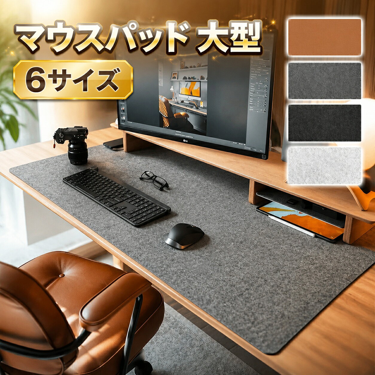 商品詳細商品紹介マウスパッド 大型カラー：ダックグレー/ライトグレー/ブラック/ブラウンサイズ：60*30cm 70*35cm 80*40cm 90*45cm 100*50cm 120*60cm ご注意※実際の色味と写真の色味は光の当たり方...