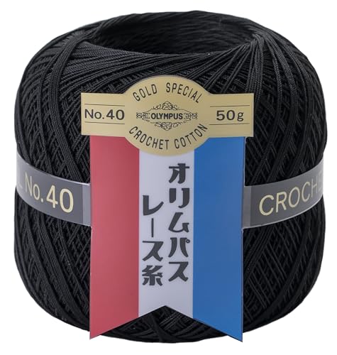 Col.901黒/50g3玉セット/金票40番50g・Size:50g3玉セットStyle:Col.901・仕様：1玉 50g約445m 3玉セット・品質：綿（最高級エジプト綿）100％・適正針：レース針 6号〜8号・金票 ( Gold L...