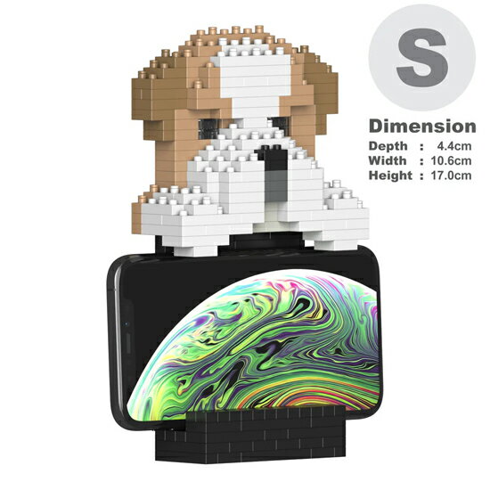 ●ジェッカブロック Sculptor（スカルプター）シリーズ イングリッシュ・ブルドッグスマートフォンスタンドは、接着剤を使用せずに丈夫な構造の犬のスマホスタンドを作ることが出来る 動物ブロックです。 JEKCAはbrick through...