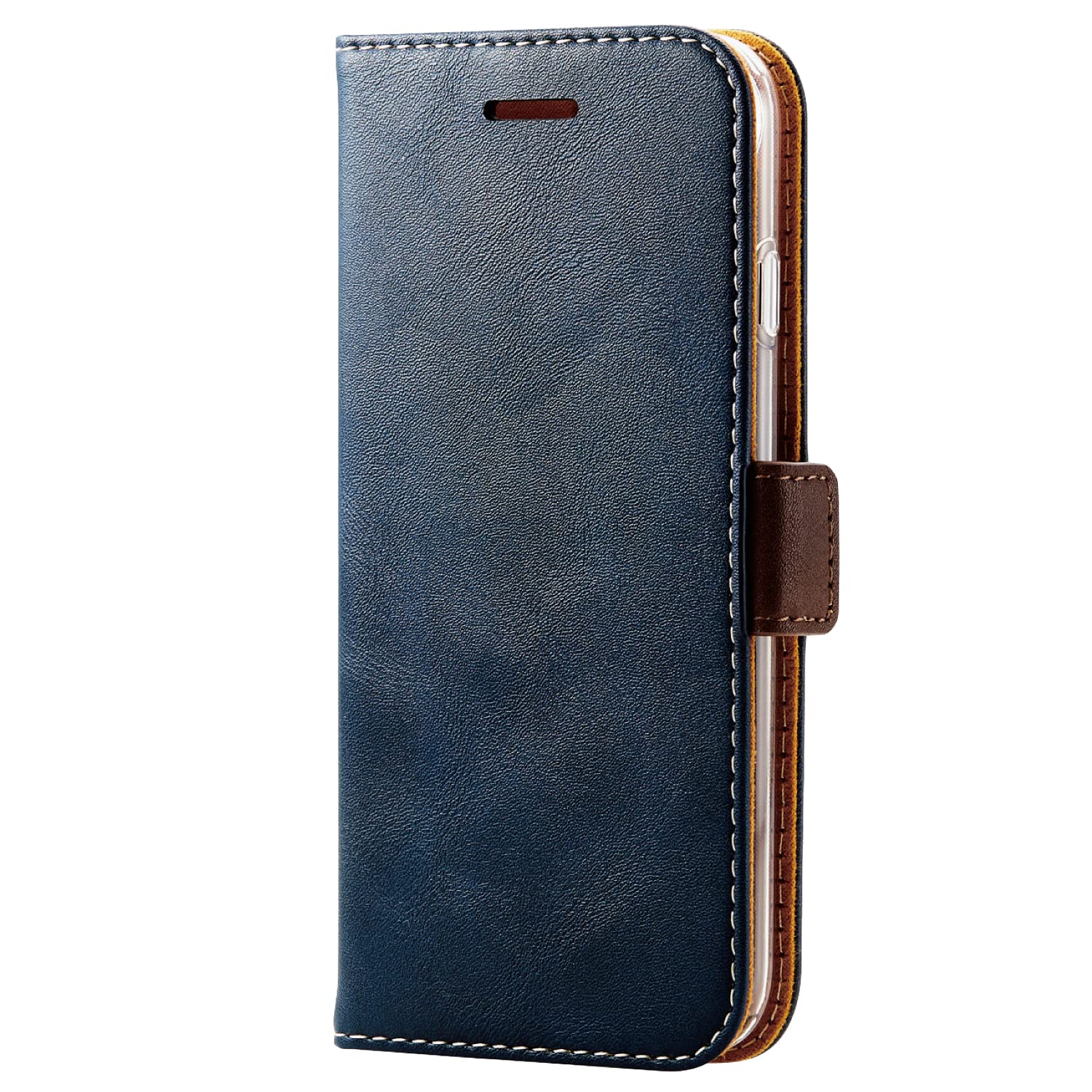 手帳型ネイビー/-/PM-A22SPLFYNV・パッケージ個数:1・対応機種：iPhone SE (第2世代/第3世代)、iPhone 8、iPhone 7・便利な機能を搭載した、革のようなやわらかな風合いのiPhone SE 第2世代/第...