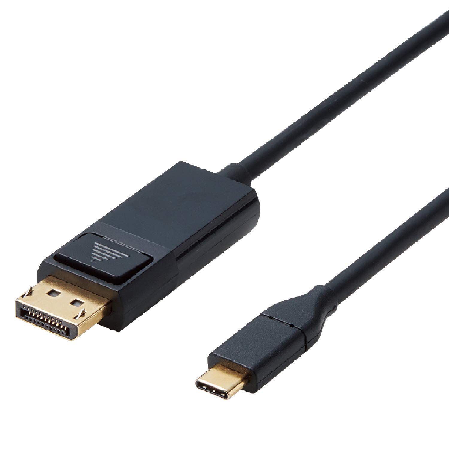 Displayportブラック/2.0m/CAC-CDP20BK・Size:2.0m・パッケージ個数:1・USB Type-C(TM)端子を搭載した機器の映像信号を変換し、DisplayPort入力端子を搭載したディスプレイ・テレビ・プロジ...