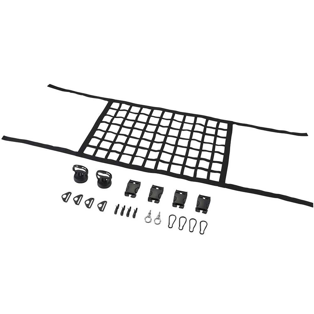 ルーフネット EE-232ブラック/-/EE-232・パッケージ個数:1・車内の荷物の収納や荷崩れ防止に最適なネットです。・しっかりとしたベルト素材のネットなので荷物の重さで伸びにくいです。・付属の様々なアタッチメントを使用すると、荷崩れや...