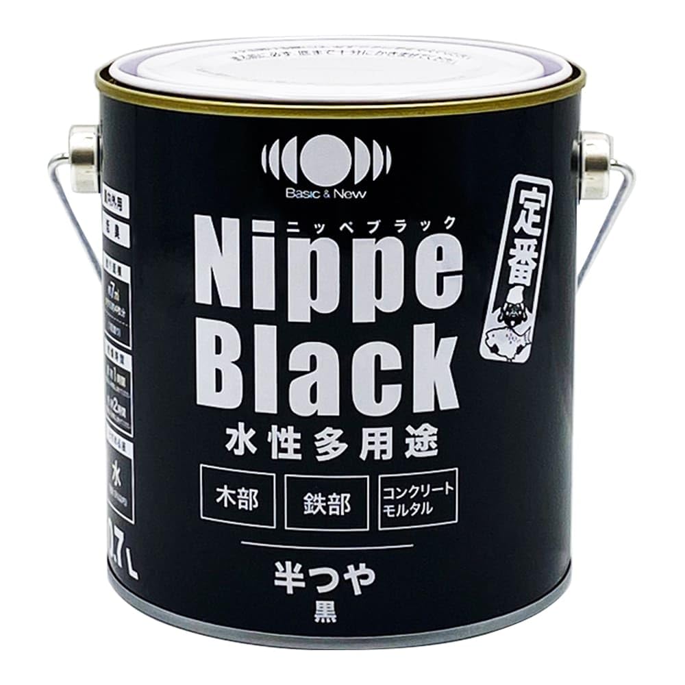 ブラック/0.7L/4976124866166・パッケージ個数:1・水性塗料・内容量:0.7L・約7（1回）（タタミ約4枚分）・●夏（30℃）：約1時間　 ●冬（10℃）：約2時間屋内外で使用できる対候性に優れた水性多用途塗料です。 ハケ目...