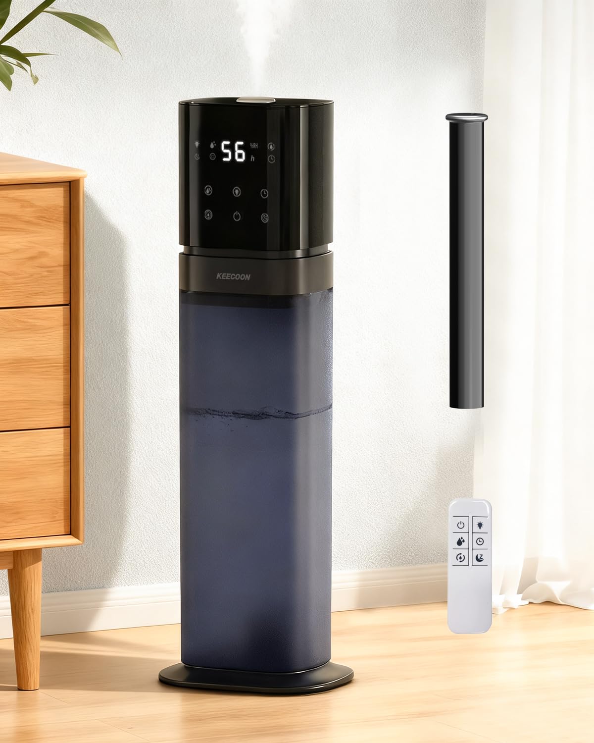 【大容量 ＆ 水漏れなし ＆ 上部給水式】KEECOONの加湿器は取り外し可能な8Lの大容量水タンクを備えており、水漏れの心配がなく、簡単に給水できます。1時間あたり300mLの加湿能力で、20畳までの広い空間をしっかり潤し、空気や肌の乾燥...