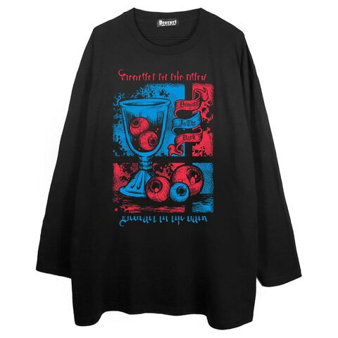 [Deorart Record] 人気だったデザインの復刻イラストなど プリントデザインをコレクションする、 着まわし抜群なプリントTシャツシリーズ。 ゴシック・ホラーテイスト満載の目玉モチーフのデザイン。ジャケットのインナーにもメインアイ...