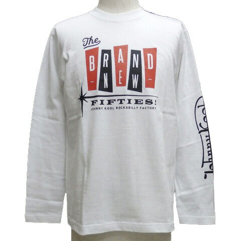 ロカビリーとオールディーズのミクスチャー、ブランニュー・フィフティーズのオフィシャル長袖Tシャツ！ COLOR WHITE × BLACK × RED なるべく実物に近い色合いで 画像を載せておりますが、 お使いのモニター等により 若干実物...