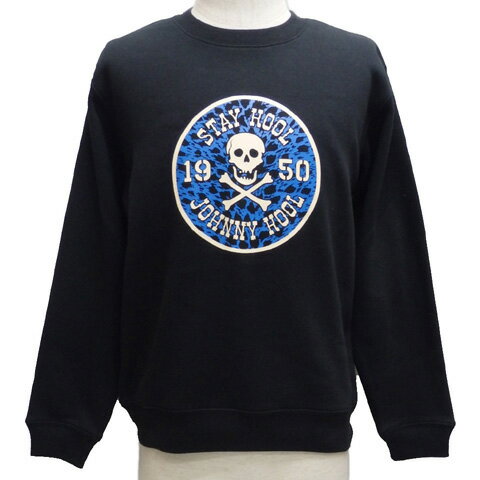 アウトローなロックンロール・ムード溢れるヒョウ柄スカル・スウェット！LET'S ROCK！（裏起毛） COLOR BLACK × BLUE なるべく実物に近い色合いで 画像を載せておりますが、 お使いのモニター等により 若干実物と異なる場合...