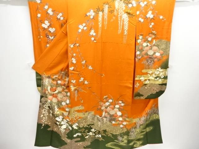 ＜着物サイズ＞（単位：cm） 身丈 155 身丈(出し) 15 裄 63 裄(出し) 5 袖丈 94 袖丈(出し) &nbsp; 後幅 30 前幅 24.5 つま下 75 　　　 　　　 時代 現代(1989 - ) 状態 非常によい 素材...