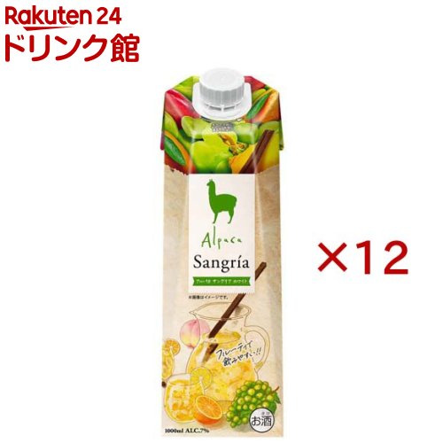 お店TOP＞アルコール飲料＞ワイン＞アルパカ サングリア ホワイト パック (1000ml×12セット)【アルパカ サングリア ホワイト パックの商品詳細】●「アンデス」山脈からもたらされる冷気と南極から北に流れる寒流であるフンボルト海流か...