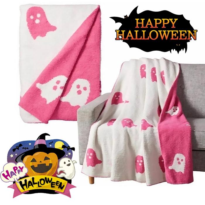 ハロウイン 毛布 ブランケット 両面 ピンクゴーストブランケット フランネル シングル かぼちゃ おばけ 幽霊 パンプキン 冷房対策 軽量 暖かい 軽い かわいい 掛け毛布 膝かけ あったか おすすめ 秋 冬 洗える ハロウィーン プレゼン...