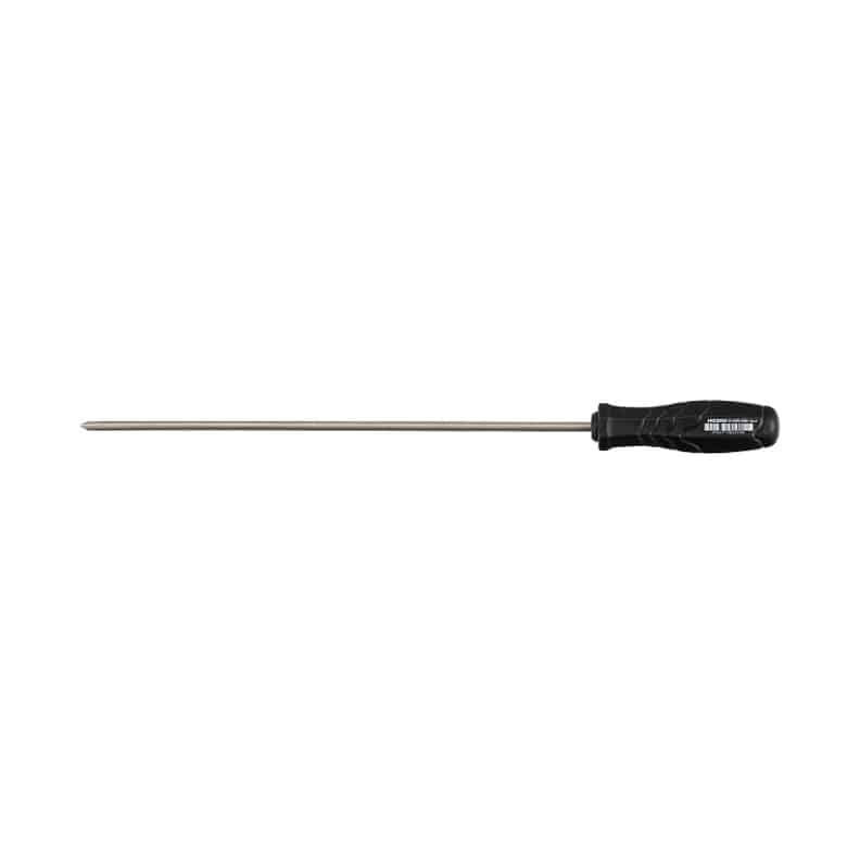 先端サイズ：+No.2 全長：410mm 軸長：300mm 軸径：6.0mmΦ ハンドル径：33.5mmΦ 重量：124g 注意：ドライバーはネジをまわす目的で作られています。この目的以外には使用しないでください。電気が流れている個所には使...