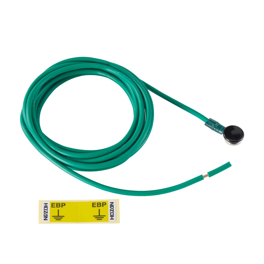 ホックタイプのアース線。 着脱可能で、外れにくい確実なアース接続が可能です。 サイズ：1.25mm2×2m ホック径：7mmΦ ■アースシール付 ※1MΩの抵抗は入っておりません。 メーカー：ホーザン株式会社(HOZAN)