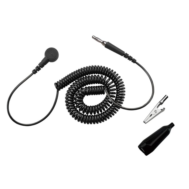 コード実効長：1.6m ホック径：7mmφ ■ワニグチクリップ、絶縁カバー付 ■1MΩの抵抗入 メーカー：ホーザン株式会社(HOZAN)