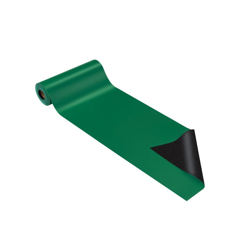 作業台に合わせてカットしやすい導電性カラーマット 棚板やセル台の幅に合わせた寸法のため、現場でカットする手間を最小限に抑えられます。 照明の反射が少ないツヤ消し仕様。 外形寸法：0.45（W）×10（L）m 重量：15.5kg 厚さ：2mm...