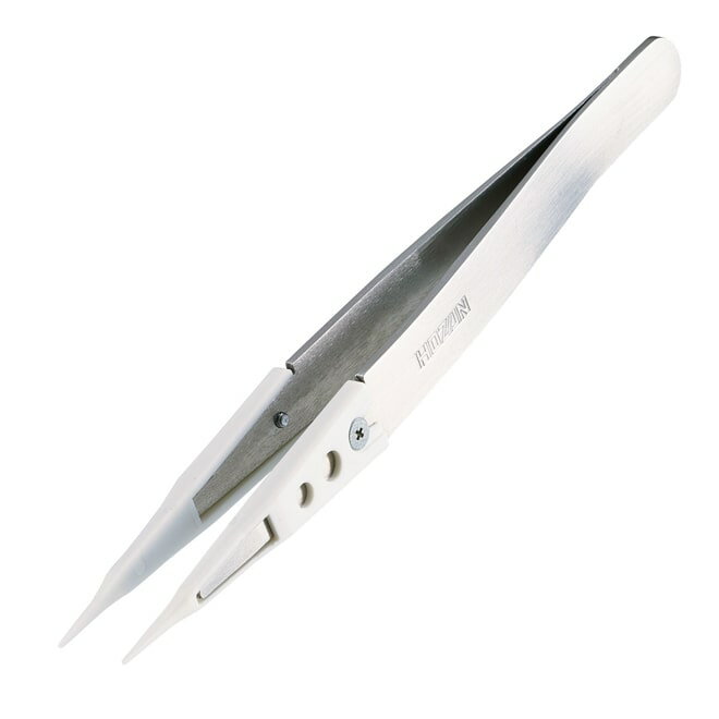 チップ交換式ピンセット ステンレスピンセットのような使用感を実現 コストパフォーマンスに優れた汎用タイプのチップ交換式ピンセット 摩耗した場合は先端チップのみ取り替えが可能で経済的です。 材質：PBT（チップ）※1、ステンレス（SUS420...