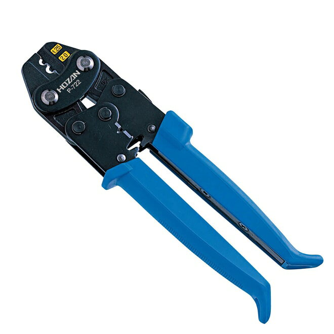 裸圧着端子・裸圧着スリーブ（B・P）用 ワイヤーストリッパーとカッターを内蔵 全長：180mm 重量：275g 適応サイズ：1.25/2 ※成形確認機構はありません。（ハンドルを完全に閉じれば、JIS規格同等の圧着力があります。） メーカー...