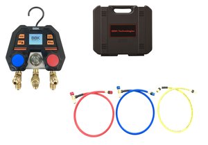 ●Bluetooth搭載デジタルマニホールド ●ECOバルブロータリーホースneoバージョンです。 ●対応冷媒は140種 専用アプリから入れ替え追加が可能 ●高精度の±0.5％FS(※1) ●継手はR-32、R410A用継手の5/16フレア...