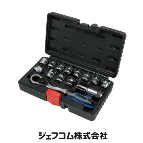 ●「しめる」「ゆるめる」をレバーで簡単に切り替えられるラチェットレンチ●握りやすい形状のラバーグリップ●収納・持ち運びに便利な専用ケース付●貫通タイプのレンチ＆ソケット・ズンギリボルトを貫通できるので、ナットがどの位置でも締付け可能●レンチ...