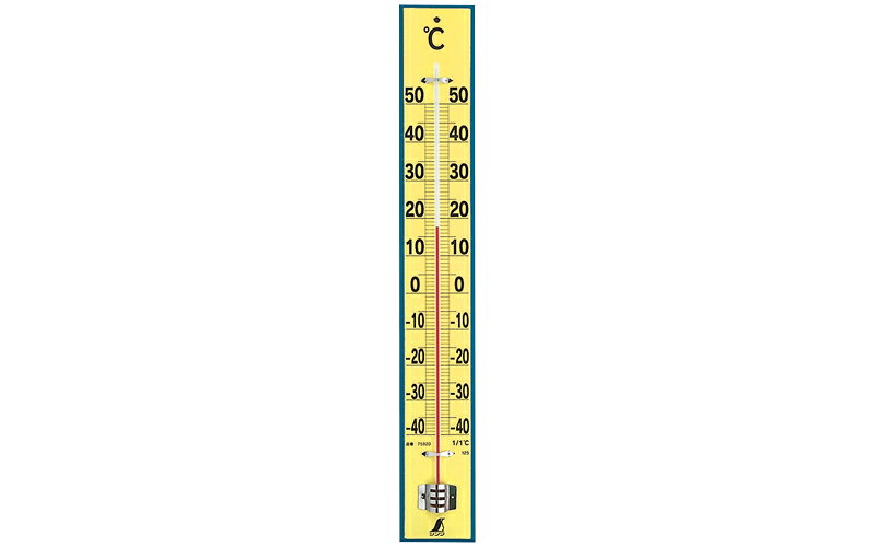 木製 60cm 離れていても認識しやすいよう、大きなサイズで大きい文字を採用しました。 本体サイズ：600x85x12mm 質量：380g 精度：±1℃ 測定範囲：-40〜50℃ 目盛：1℃ 材質：本体(木)メーカー：シンワ測定株式会社