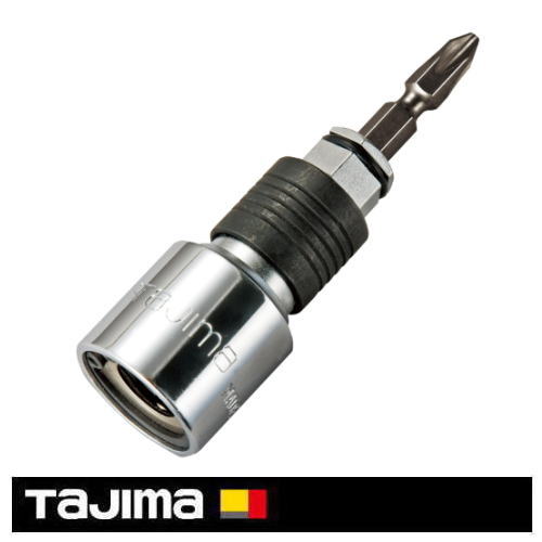 製品情報 製品重量：125g適応ネジ径：W3/8（3分）" 特長●全ネジ専用。回転するとロックされ、反転するとロックが解除されます●普段使用している板ラチェットの13mm（12角）に装着が出来ます ※交換ビットはタジマ純正ビットまたは市販の...