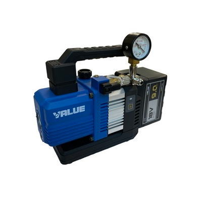 充電式真空ポンプ(9Ah仕様)真空ゲージセット RP-225L-V21 ●充電式真空ポンプでは業界初の2ステージ仕様(22.5ミクロン) ●専用真空ゲージキットを装備したフルセットタイプ ●フル充電（約100分）で連続使用時間120分 ●ル...