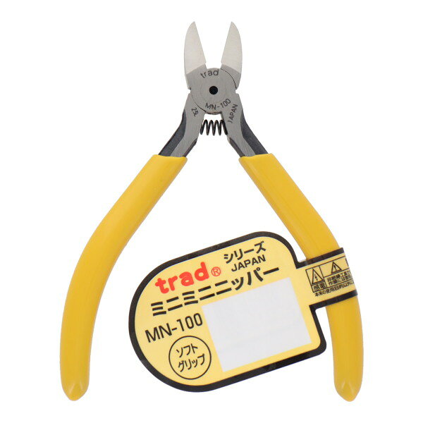 手のひらサイズのミニニッパー 【仕様】 ●切断能力(鋼線):1.6mm ●切断能力(より線):2.0mm2 ●切断能力(プラスチック):4.0mm 【材質】 ●材料：機械構造用炭素鋼 ●焼入れ：無酸化全体焼入れ、刃部高周波焼入れ ●全体硬度...
