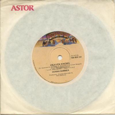 商品情報【種別／分類】EPレコード／洋楽【アーティスト】ドナ・サマー【タイトル】ヘヴン・ノウズ【発売会社／企画番号】CASABLANCA／NB-959【定価】-【帯】---【ジャケ】---【歌詞カード】---【盤】良（E）／光沢（良）、軽ス...