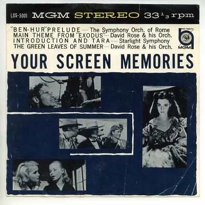 商品情報【種別／分類】EPレコード／ムード、軽音楽【アーティスト】V．A．【タイトル】ステレオ・スクリーン・メモリーズ【発売会社／企画番号】MGM／LSS-5001【定価】500【帯】---【ジャケ】並（E-）／Wジャケ、軽折れ少【歌詞カー...