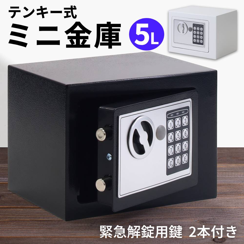 テンキー式なので鍵の携帯不要 約2kgの軽量設計のため、 どんな場所でも耐荷重を気にせず設置が可能な『ミニ金庫』 ■定期的な暗証番号変更でセキュリティも万全 3〜8桁のお好きな数字を組み合わせて暗証番号の設定が可能。 設定の際は扉内側のボタ...