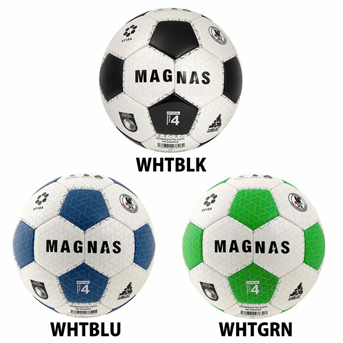 メーカー：スフィーダ (SFIDA)品名：サッカーボール MAGNAS 土用 4号球品番：SB25MN03●カラーWHTBLK(ホワイト×ブラック)WHTBLU(ホワイト×ブルー)WHTGRN(ホワイト×グリーン)●素材合成皮革●製法サーマ...