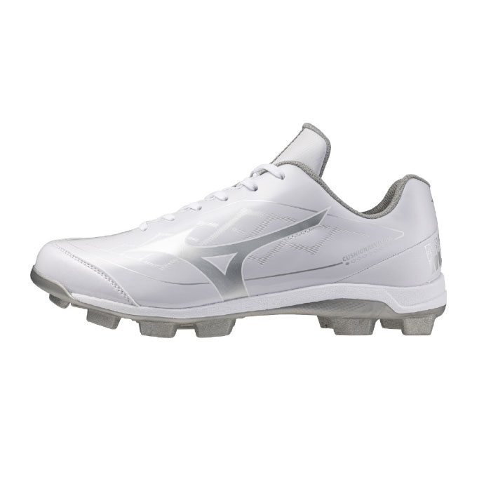 メーカー：ミズノ (mizuno)品名：クッションレボダイア品番：11GP2525-01●アッパー人工皮革/合成繊維●アウトソール合成底●ワイズ3E相当●カラーホワイト×シルバー足への優しさを追求。この1足から野球を始めるすべてのプレーヤー...