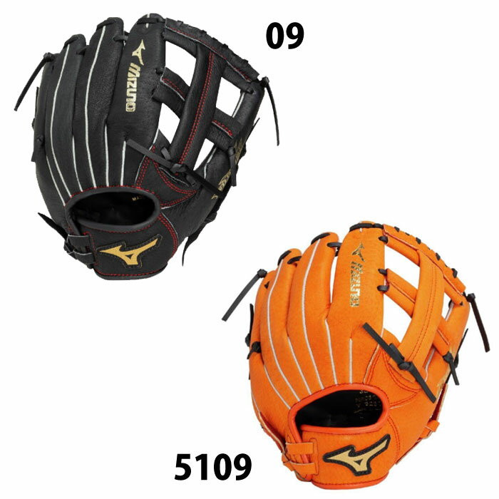 メーカー：ミズノ (mizuno)品名：ミズノ キッズ軟式用 WILD KIDS品番：1AJGY33800●ポジションオールラウンド●カラー09(ブラック)5109(クリアオレンジ×ブラック)●レザー受球面/背面:ピッグスキン(天然皮革:豚...