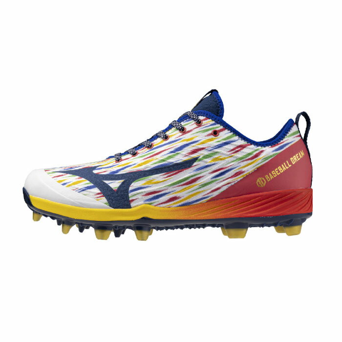 メーカー：ミズノ (mizuno)品名：クッションレボプロ TPU CR品番：11GP263001●アッパー合成繊維●アウトソール合成底、スパイク / 合成樹脂 (固定式)●ワイズ2E相当●カラーホワイト×ネイビー目を引くカラーの限定MPポ...