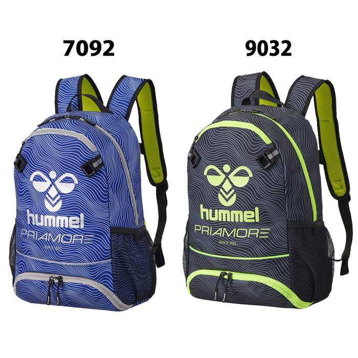メーカー：ヒュンメル (hummel)品名：キッズ プリアモーレバックパック品番：HFB8052●素材合成繊維●カラー7092(ネイビー×グレー)9032(ブラック×ライムイエロー)●生産国中国●サイズ高さ44×長さ29×幅19cm 容量約...