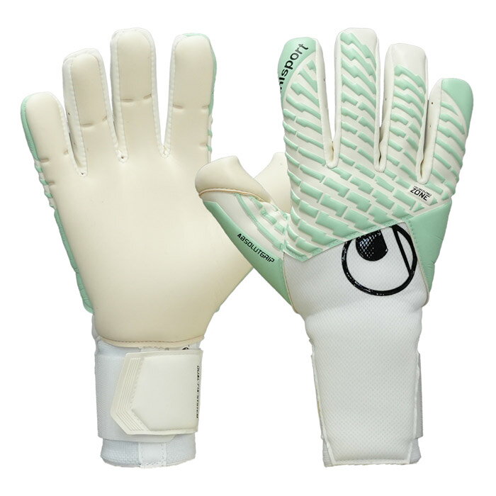 メーカー：ウールシュポルト (uhlsport)品名：ファングマシーネ アブソルートグリップ タイト ハーフネガティブ品番：1011398-01●カラーホワイト×ミント×ブラック●サイズ7号/8号/9号/10号2026年春夏モデル究極のグリ...