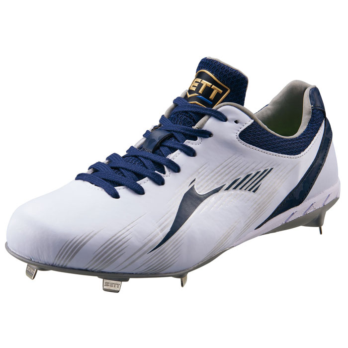 メーカー：ゼット (ZETT)品名：埋込みスパイク ネオステイタスCR品番：BSR2289CR-1129●アッパー本体/人工皮革製補強/人工皮革製●アウトソール合成樹脂製●ミッドソール熱成型EVAスポンジ●カラーホワイト×ネイビー●生産国ベ...