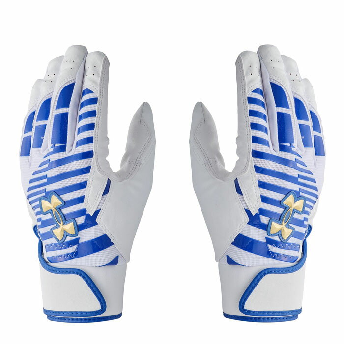 メーカー：アンダーアーマー (UNDERARMOUR)品名：UAクリーンアップ プロ バッティンググローブ品番：6001312-101●素材合成皮革、ナイロン、ポリエステル、ポリウレタン●カラーWhite/Team Royal●生産国インド...