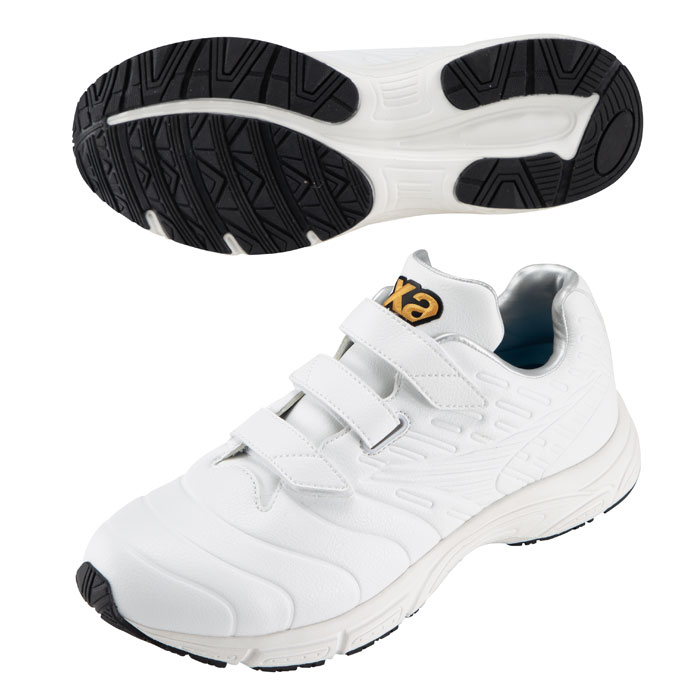 メーカー：ザナックス (Xanax)品名：ベルト式トレーニングシューズ品番：BS537TL-0101●アッパー人工皮革●アウトソール合成樹脂製●ミッドソール熟成型EVA●カラーホワイト×ホワイト●生産国中国製抜群の屈曲性でスムーズな動きをア...