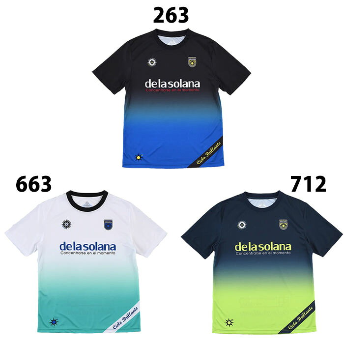 メーカー：デラソラーナ (De la solana)品名：Jr. GRADIENT DS TEE品番：DS26S57J●素材ポリエステル100%●カラー263(ブラック×ブルー)663(ホワイト×ミントグリーン)712(ネイビー×ライム)●...